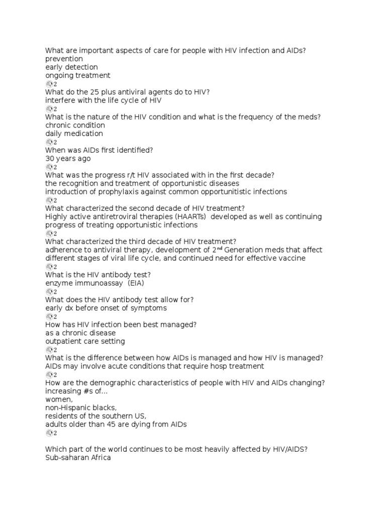 Hiv and Aids Study Notes | PDF