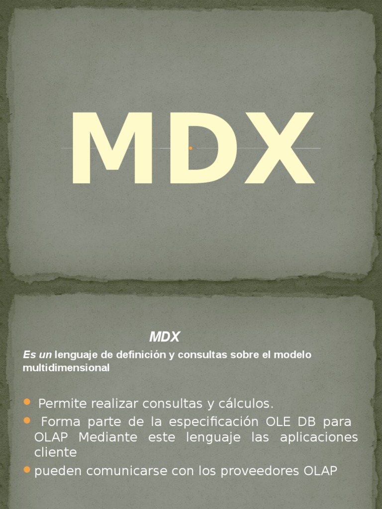Fundamentos Básicos MDX | PDF | Datos | Gestión de tecnología de la ...