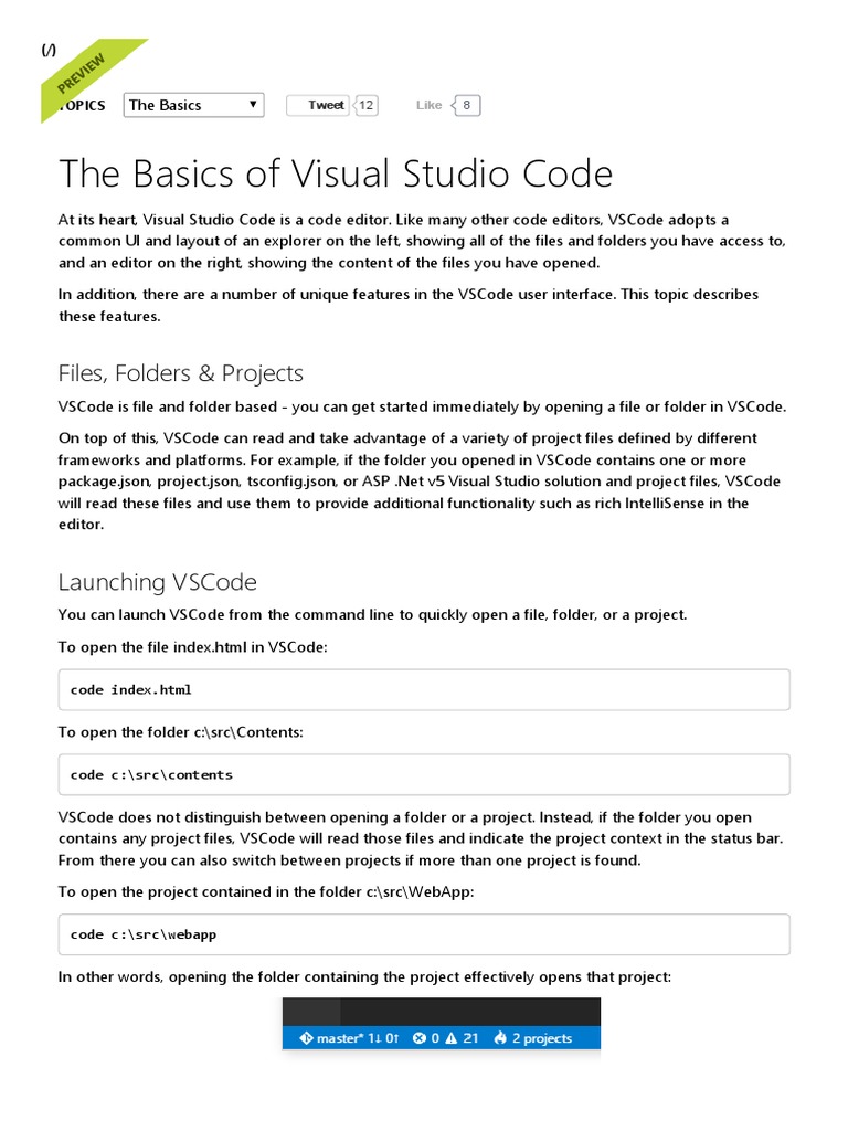 The Basics of Visual Studio Code | PDF | Keyboard Shortcut | Computer File