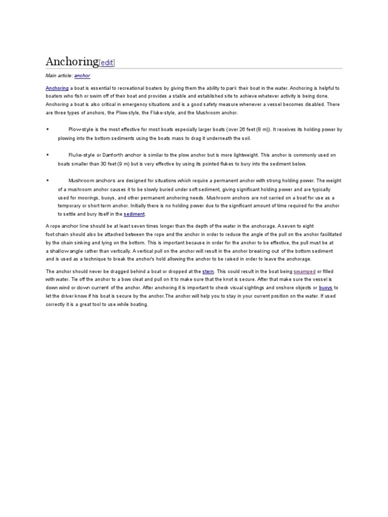 Anchoring | PDF | Anchor | Industries