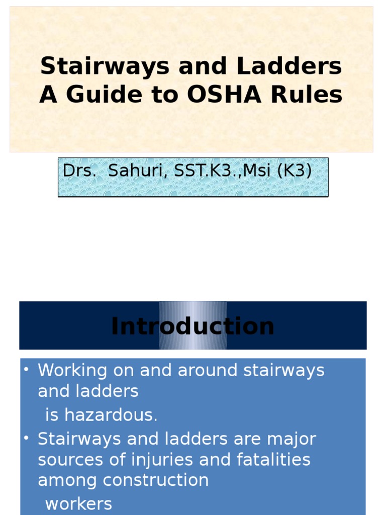 OSHA Guidelines for Stairways & Ladders | PDF | Ladder | Occupational ...