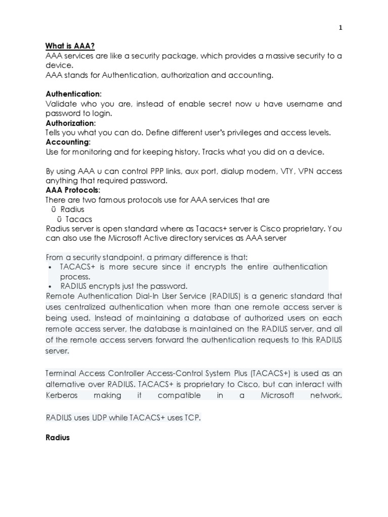 What Is AAA? | PDF | Radius | Computer Access Control