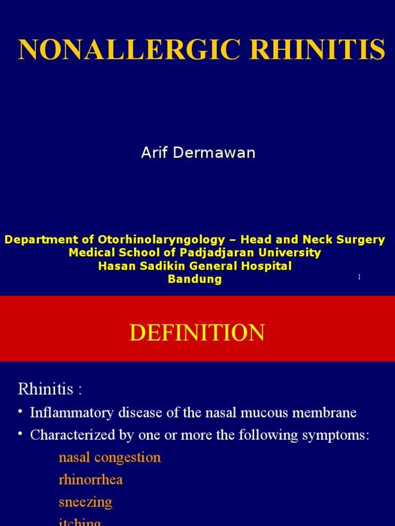Nonallergic Rhinitis: Arif Dermawan | PDF | Allergy | Allergen