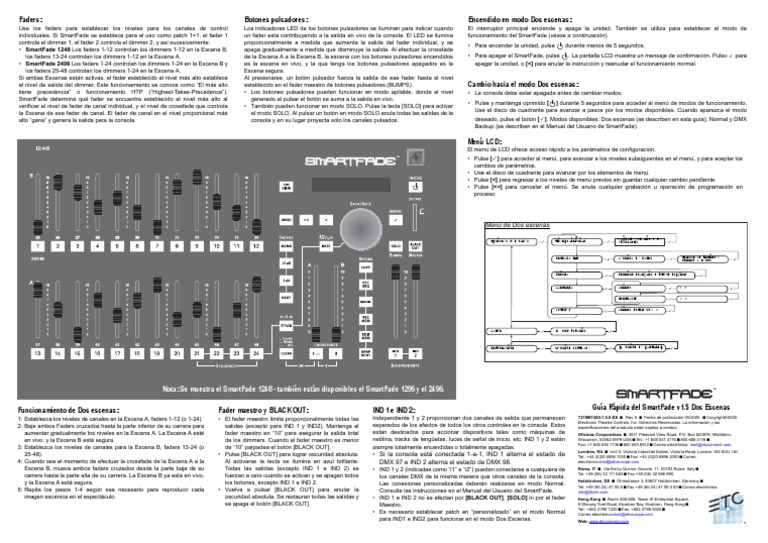 Guía Rápida Del SmartFade v1.5 Dos Escenas | PDF | Tecnología de medios ...