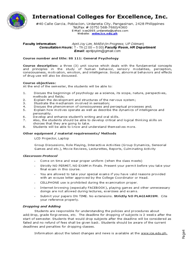 Psychology Syllabus | Emotions | Self-Improvement