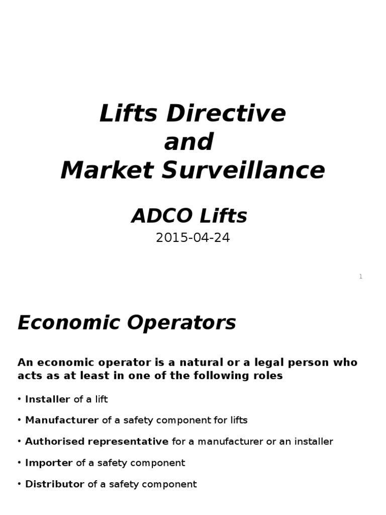 2015.12.4 - Lifts Directive and Market Surveillance 2015-04-24 | PDF ...