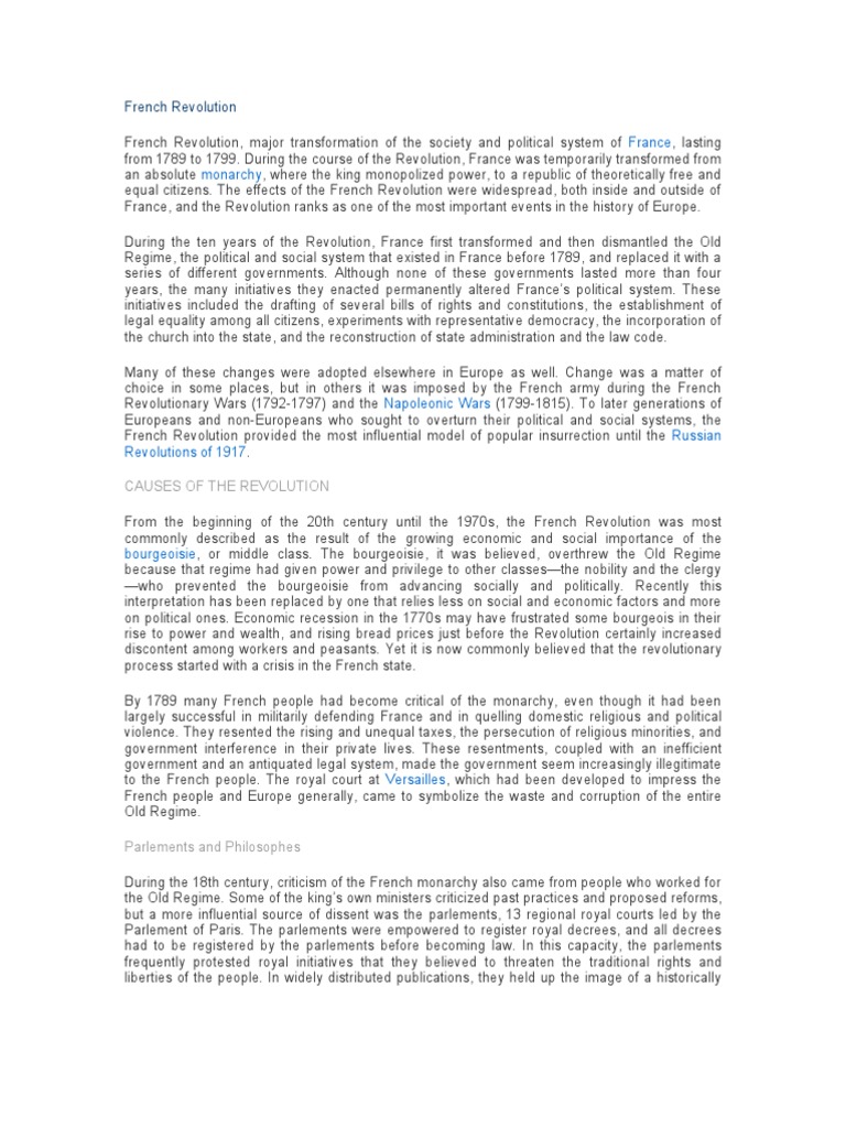 French Revolution | PDF | French Revolution | Reign Of Terror