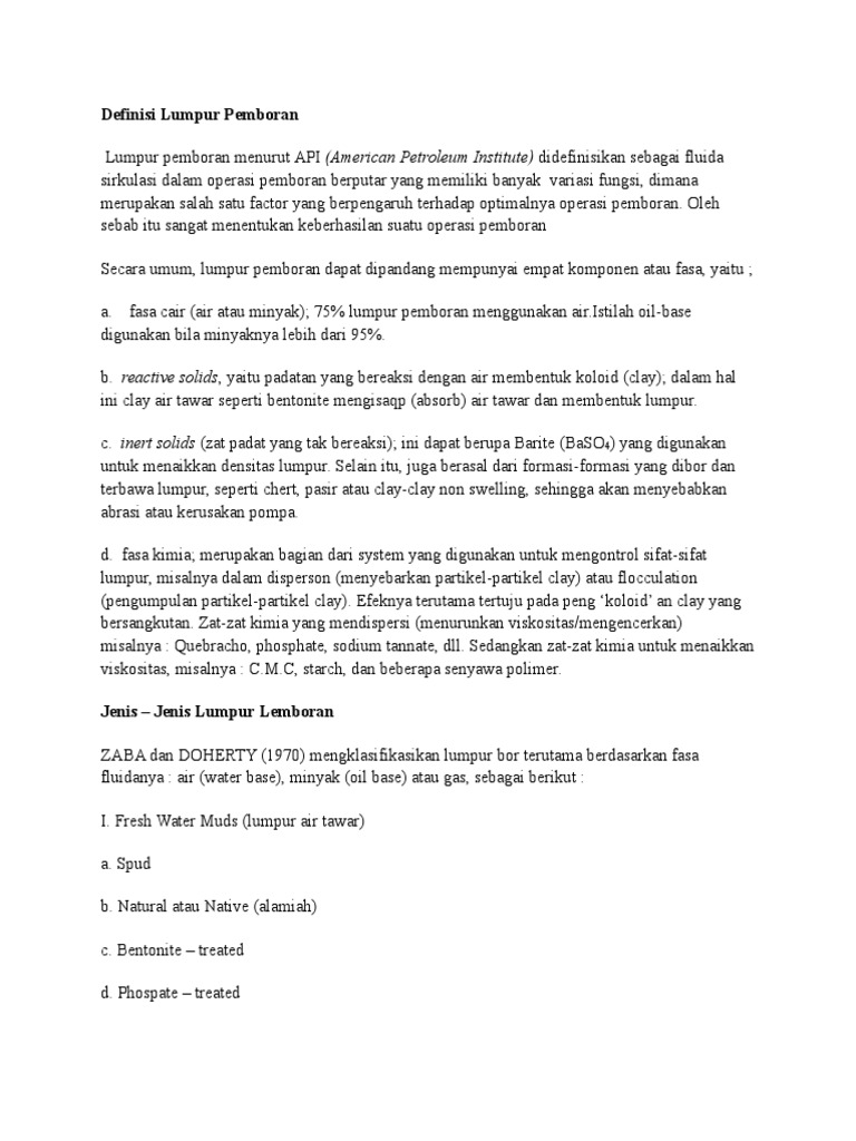 Definisi Lumpur Pemboran | PDF