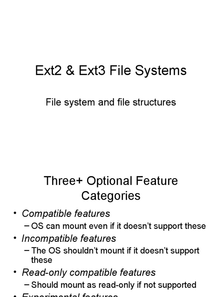 Ext2 And Ext3 File Systems File System And File Structures Pdf File 7932