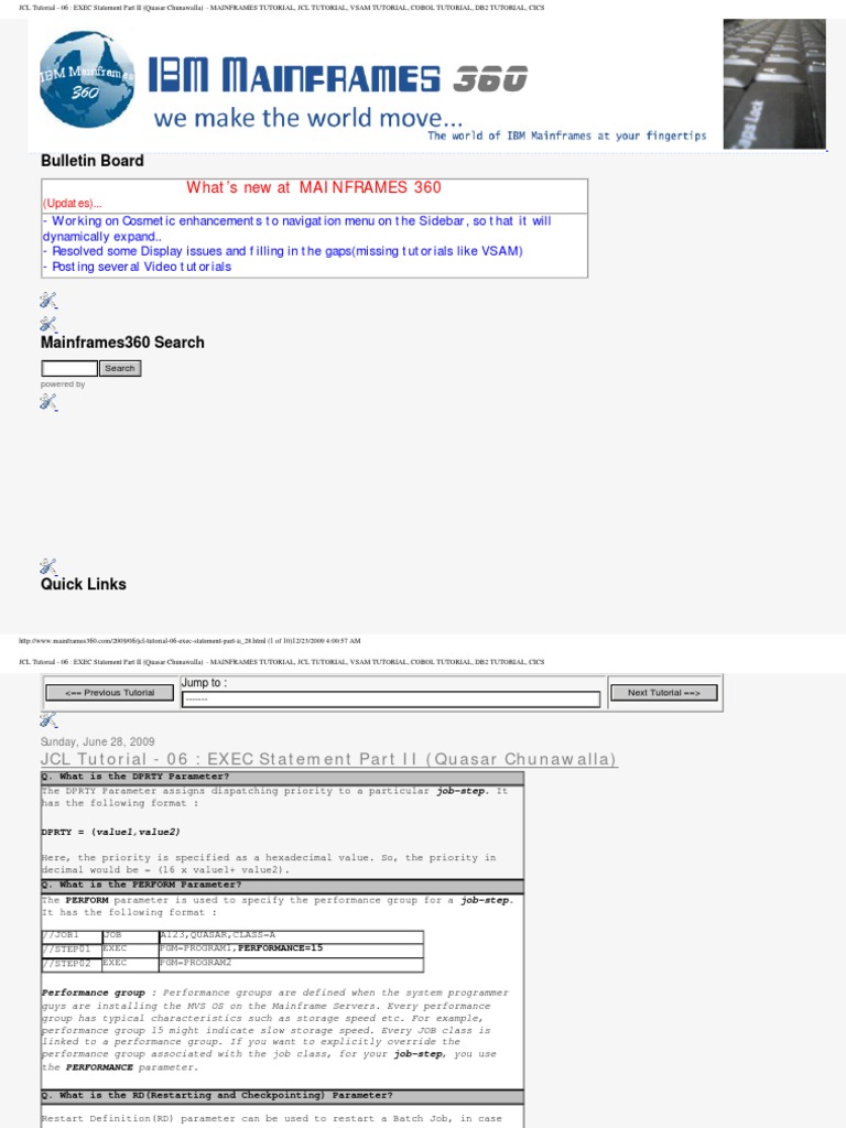 06 - EXEC Statement Part - II | PDF | Mainframe Computer | Computer Program