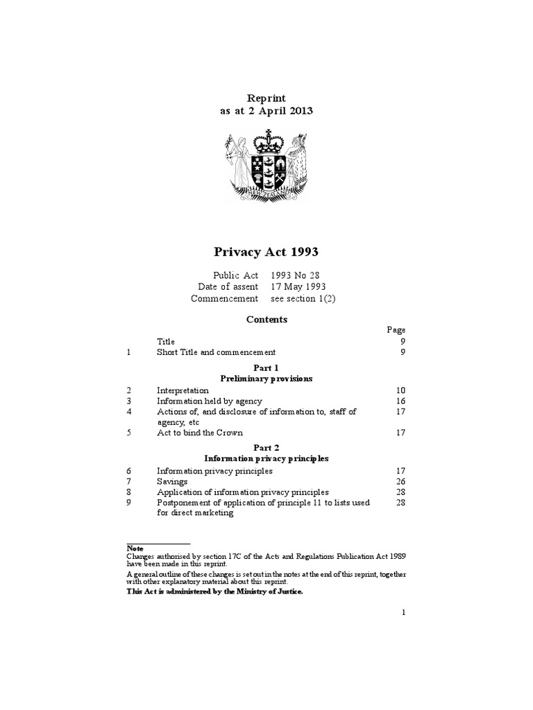Privacy Act 1993 | PDF