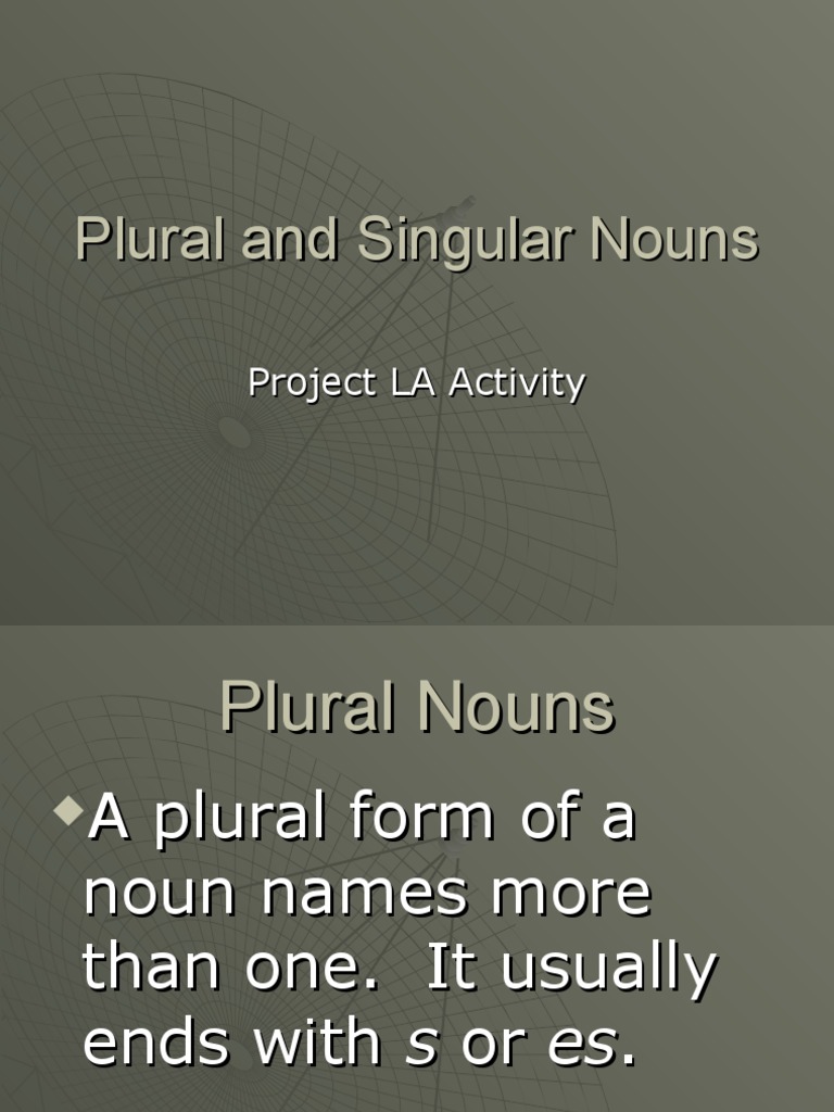 PluralSing Nouns | PDF