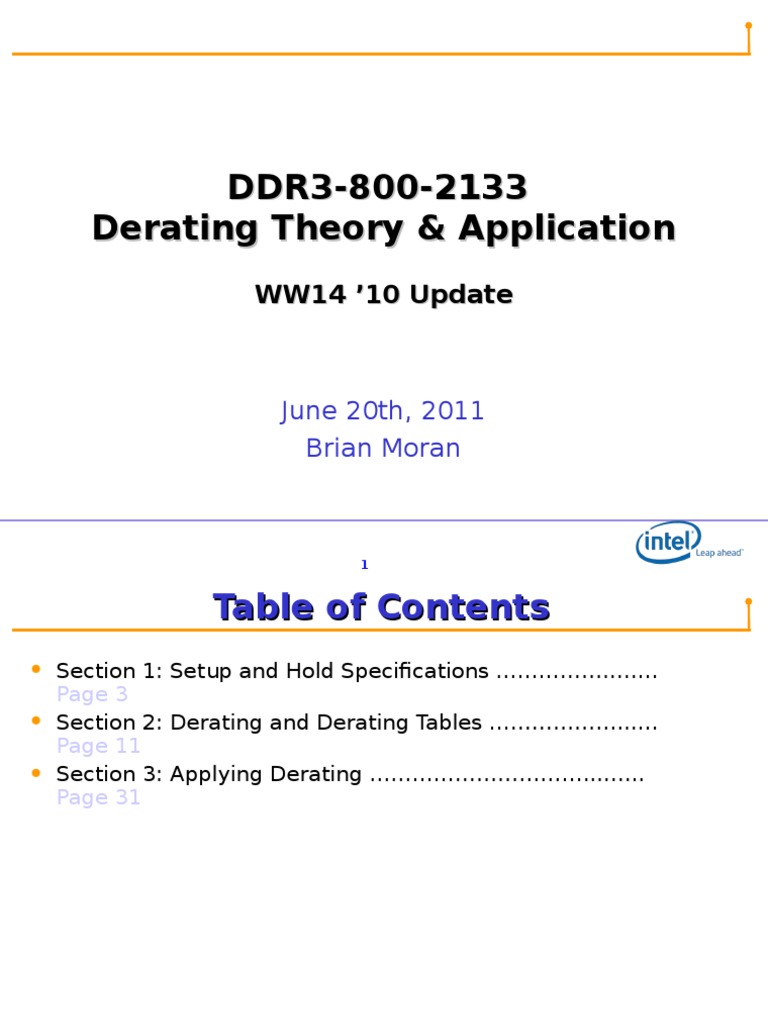 DDR3 Derating Guide: Setup & Hold Timing Derivation | PDF | Alternating Current | Electrical ...