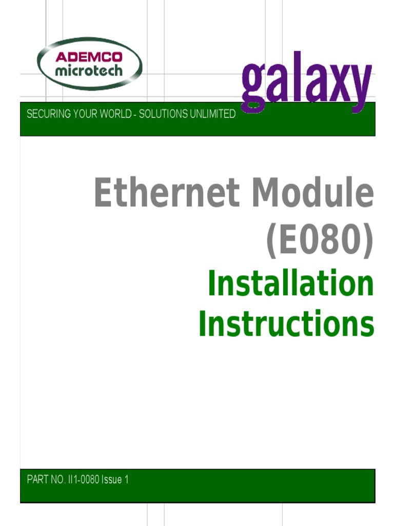 Ethernet Module (E080) : Installation Instructions | PDF | Internet ...