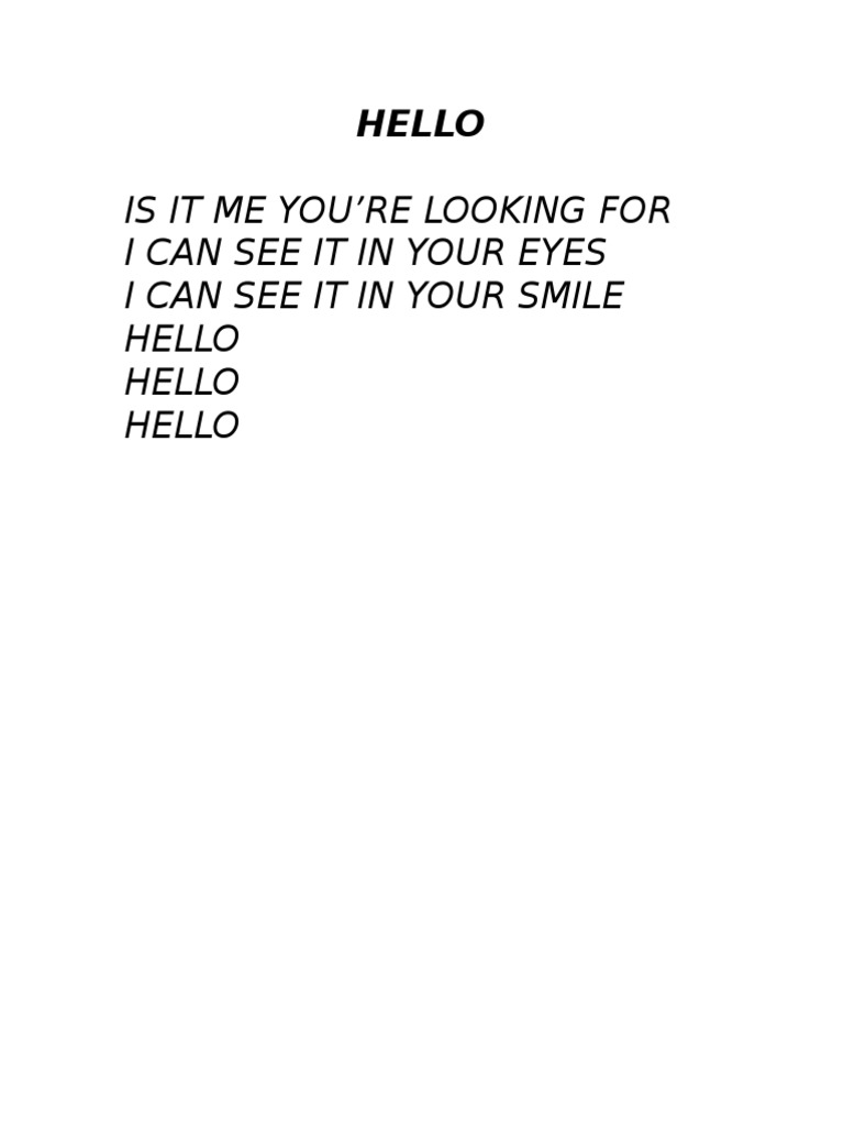 HEllo The Song | PDF