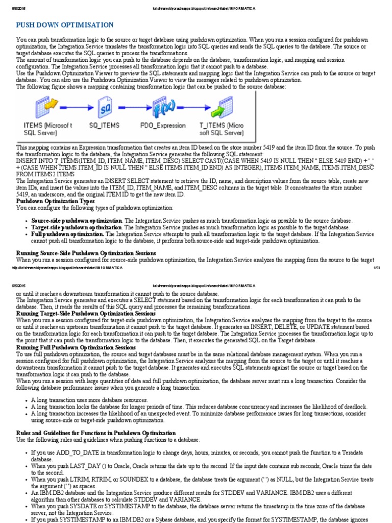 Push Down Optimisation | PDF | Sql | Database Index