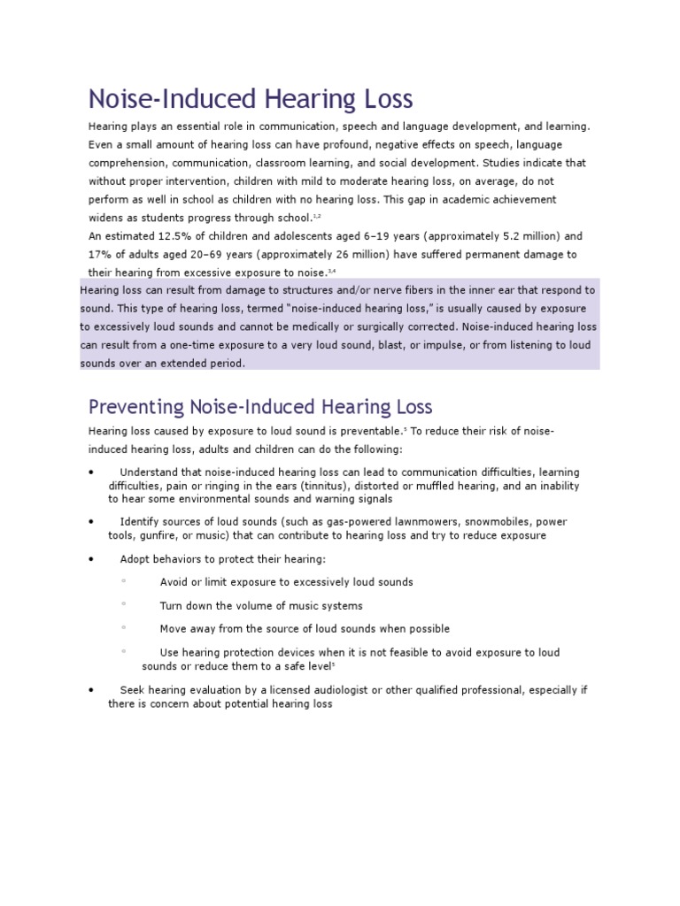 Preventing Noise-Induced Hearing Loss | PDF | Hearing Loss | Noise
