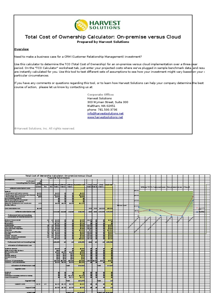 TCO Calculator Onsite Vs Cloud Aug2014 | PDF | Cloud Computing ...