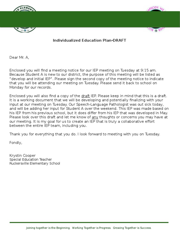 Iep Cover Letter - Portfolio | PDF | Wellness