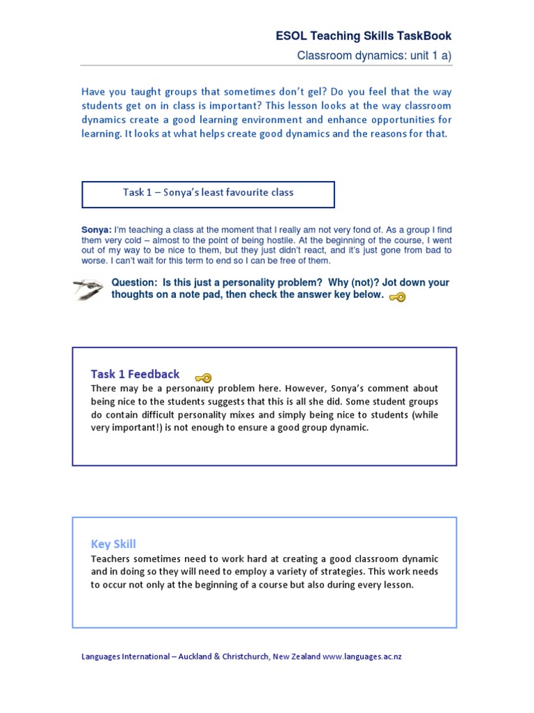 1 Esol Teaching Skills Taskbook Unit 1 Complete | PDF | Learning Styles ...