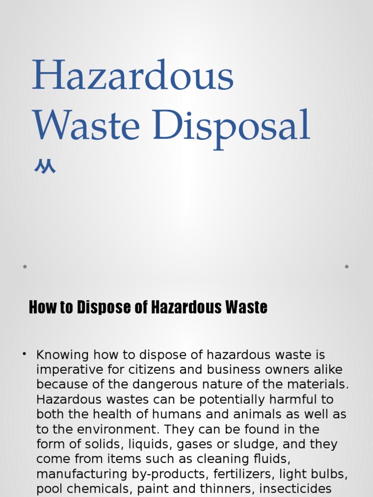 Hazardous Waste Disposal Guide | PDF | Hazardous Waste | Waste Management