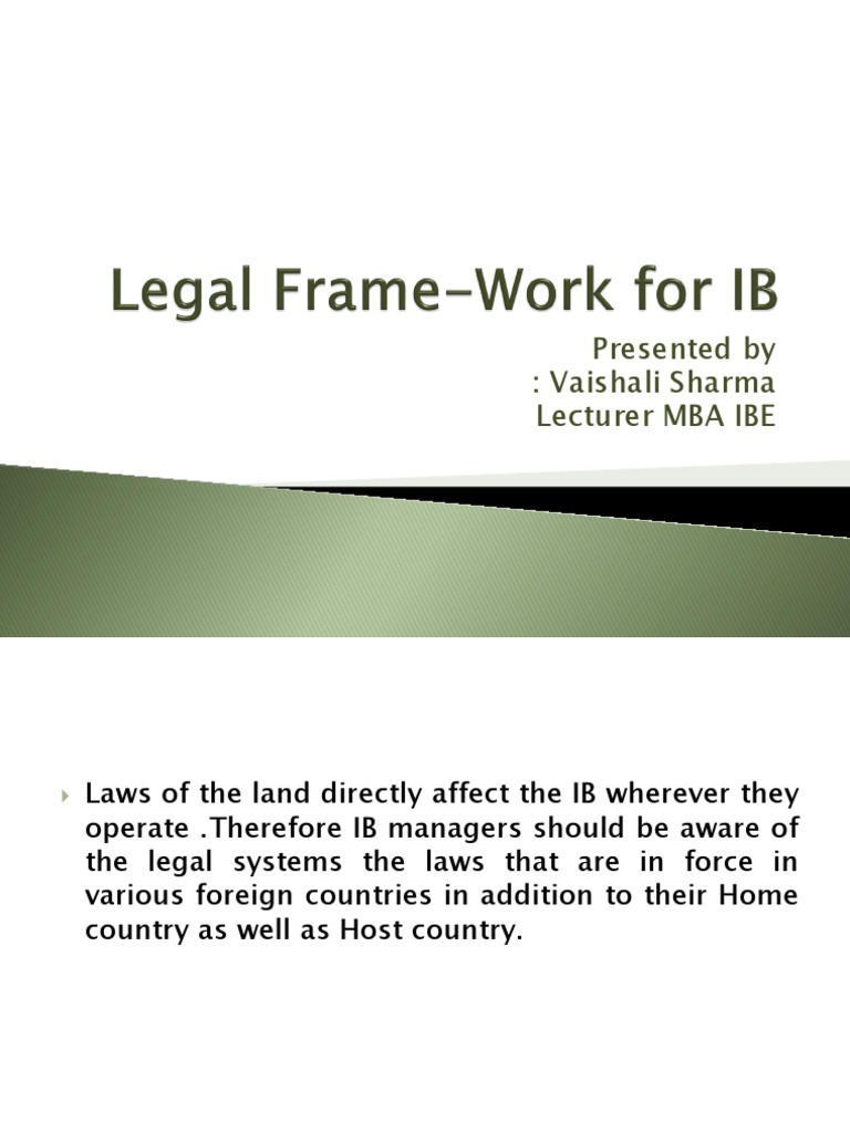 Legal Frame-Work For IB | PDF | Intellectual Property | Trips Agreement