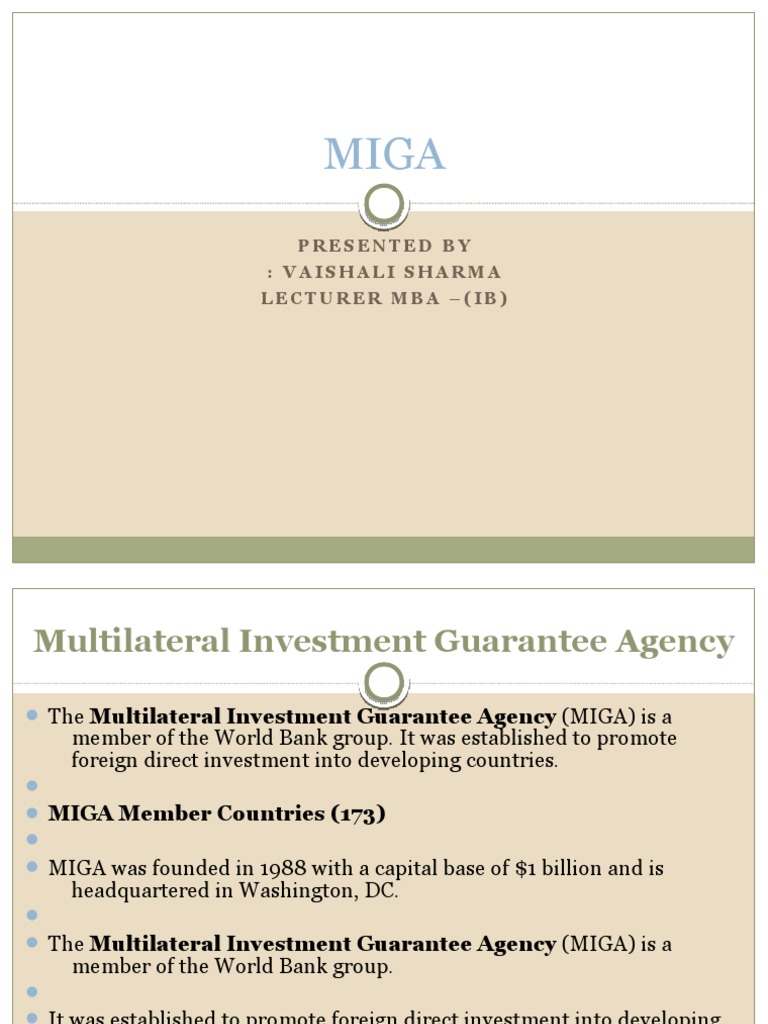 MIGA | Multilateral Investment Guarantee Agency | Business