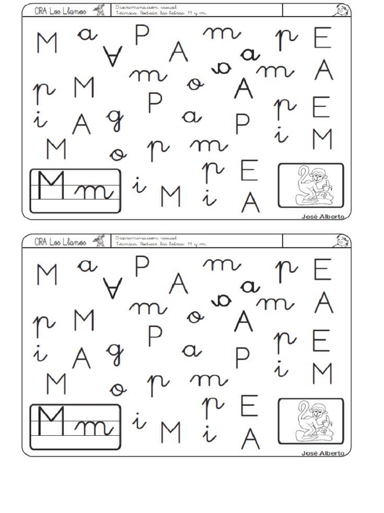 Encuentra La Letra M En Hojas De Trabajo Hoja De Trabajo Del Alfabeto