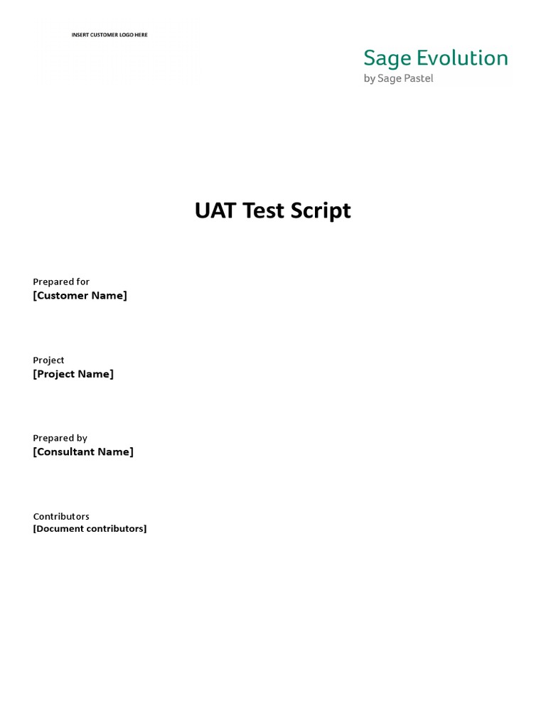 EVO35 - UAT Test Script Details Template | PDF
