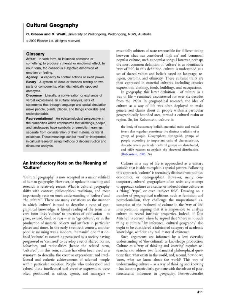 Cultural Geography | PDF | Geography | Discourse