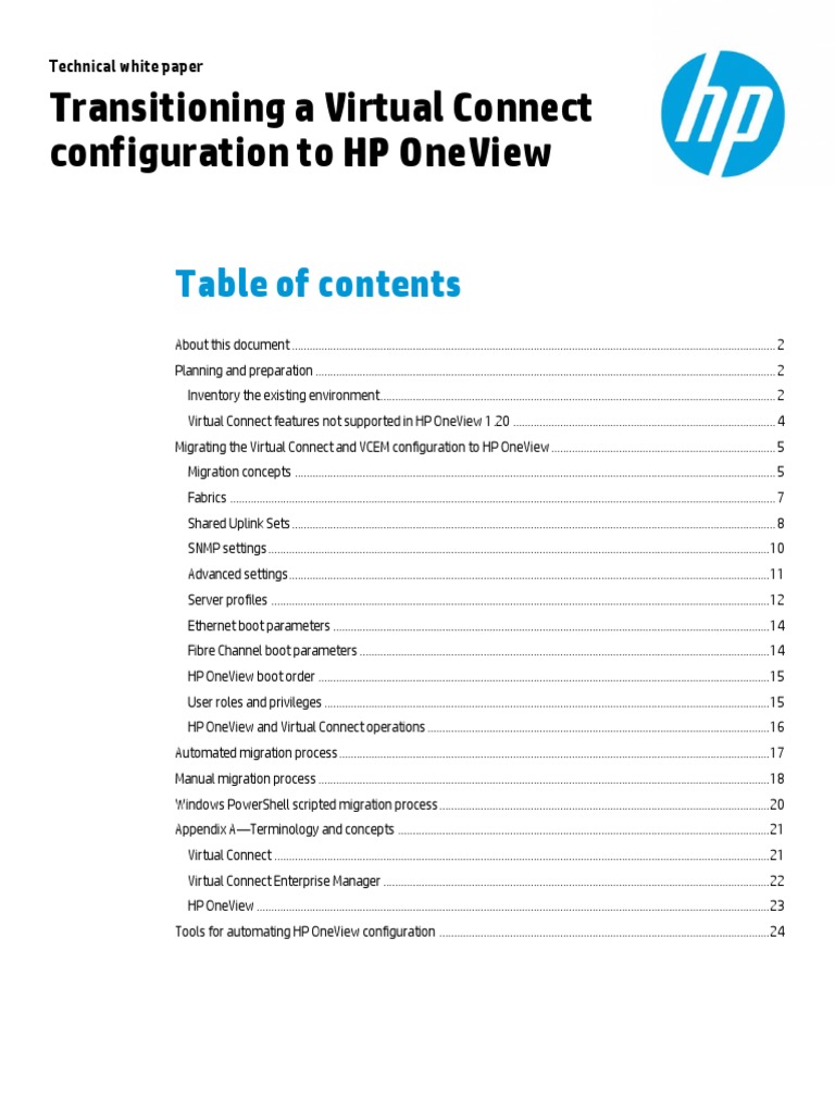 Transitioning A Virtual Connect Configuration To HP OneView | PDF ...