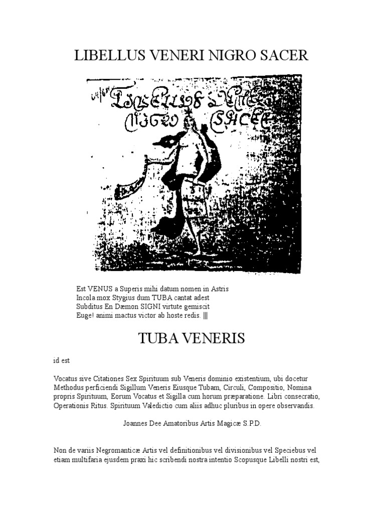 Tuba Veneris - Libellus Veneri Nigro Sacer - John Dee | PDF