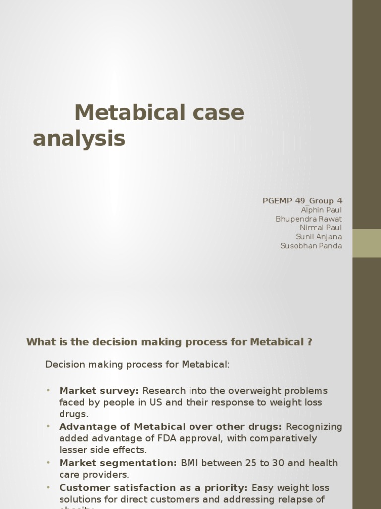 Metabical Case Study-Group 4 | PDF | Target Audience | Obesity