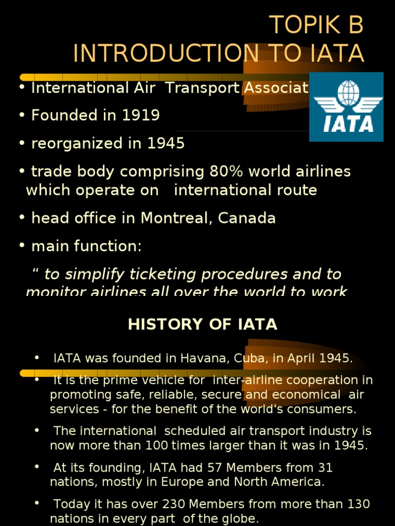 Topik B Introduction To Iata | PDF | Airlines | Aviation