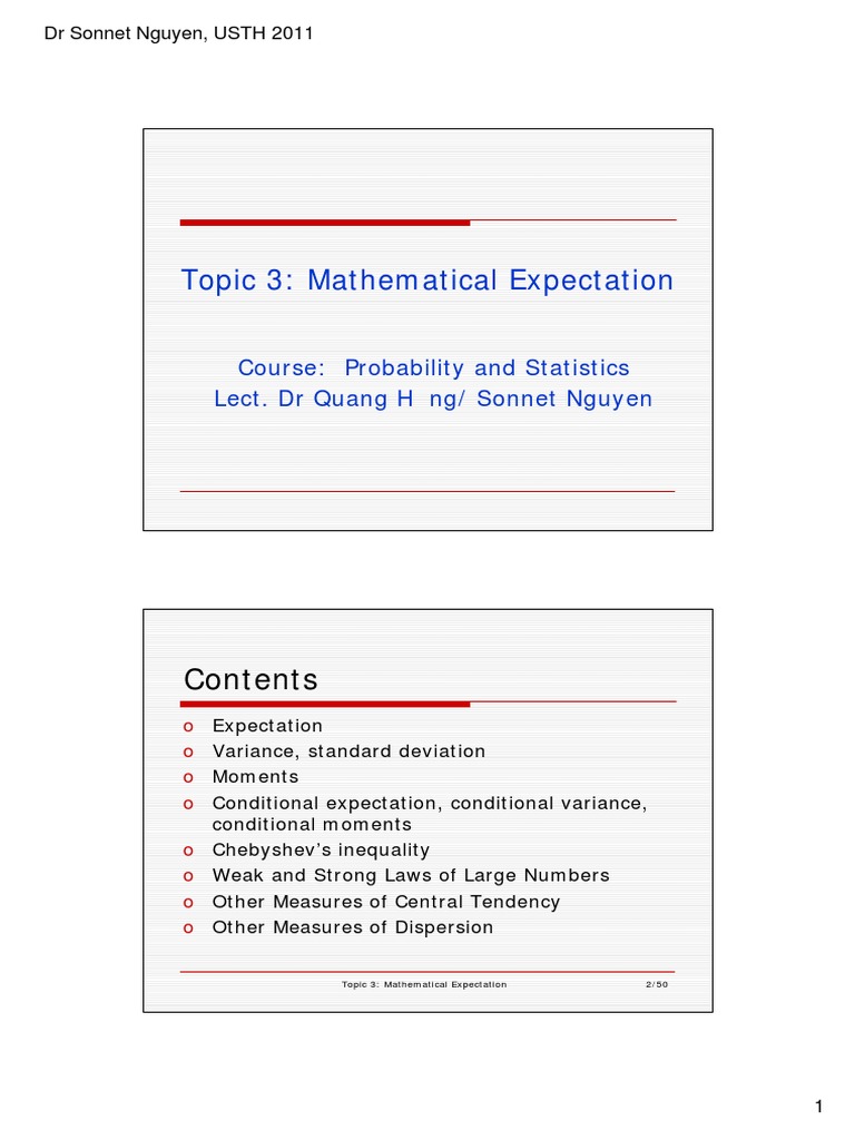 Mathematical Expectation | PDF | Expected Value | Covariance