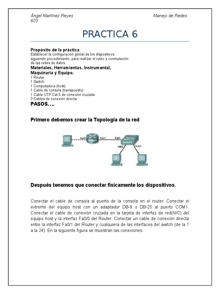 Practica 6 | PDF | Enrutador (Computación) | Interfaz de línea de comando
