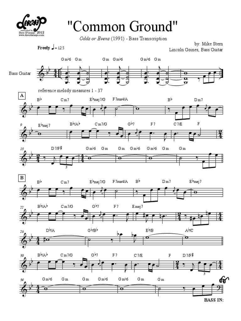 Common Ground (Bass) - Mike Stern | PDF | Guitars