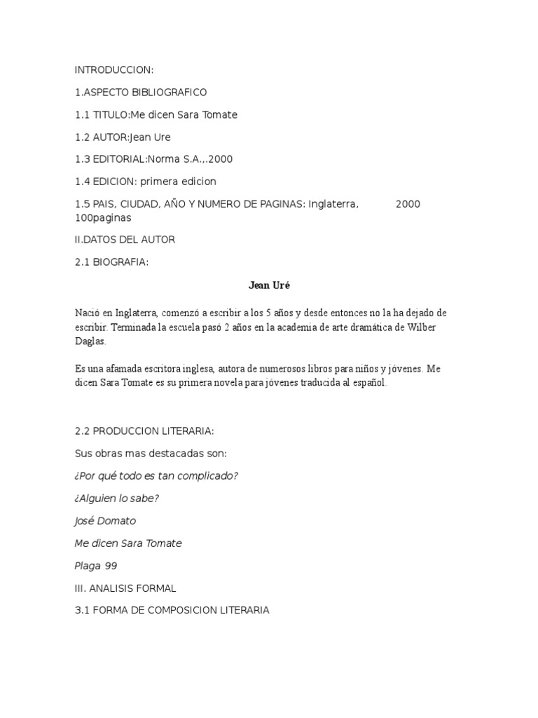 Ficha Literaria | PDF