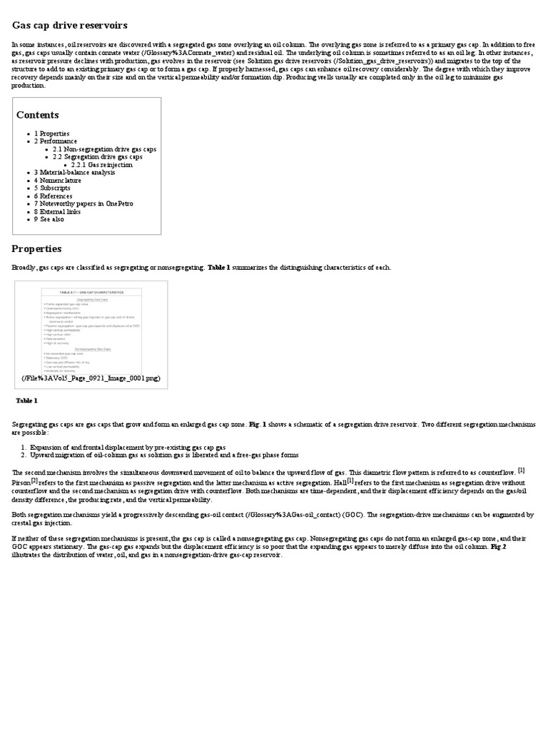 Gas Cap Drive Reservoirs - Petrowiki | PDF | Petroleum Reservoir ...