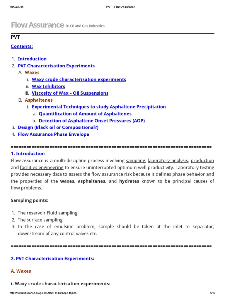 PVT - Flow Assurance | PDF | Solubility | Petroleum