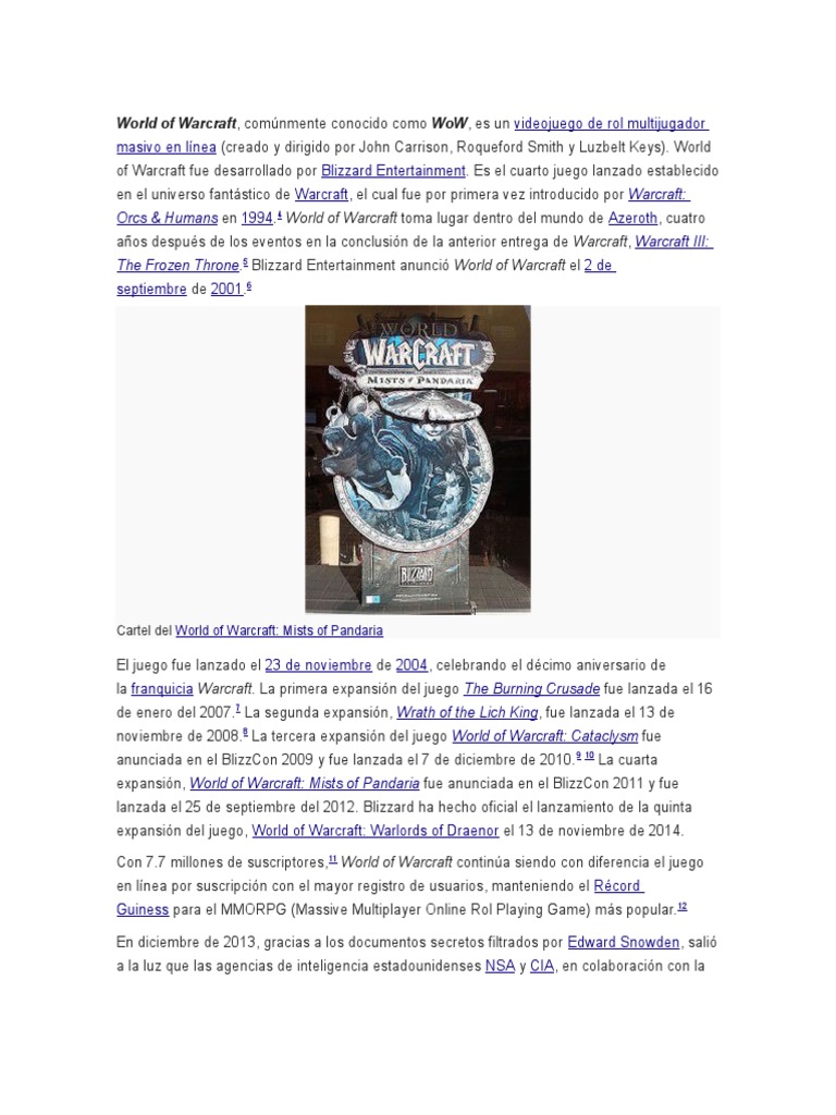 Wow | PDF | Mundo de Warcraft | Warcraft