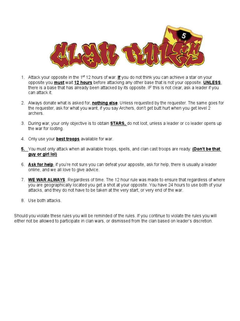 Clan Rules | PDF | Unrest | Violence