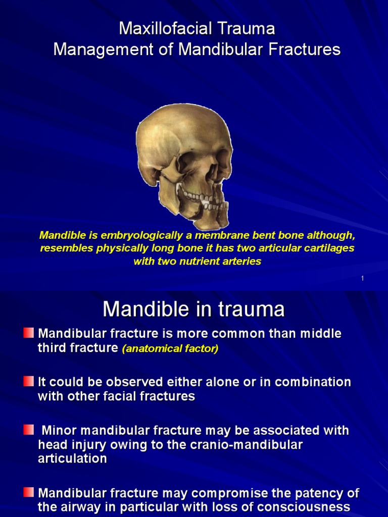 Management of Mandibular fractures.ppt | Human Anatomy | Clinical Medicine