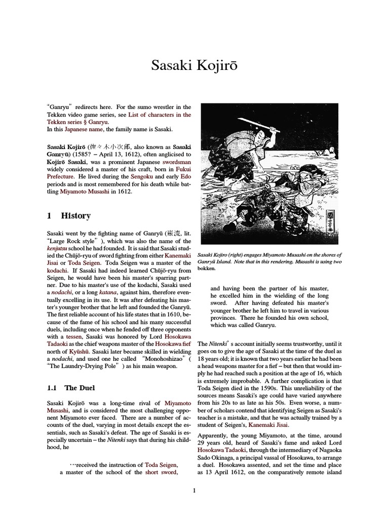 Sasaki Kojirō - Tsubame Gaeshi PDF | PDF | Weaponry | Leisure
