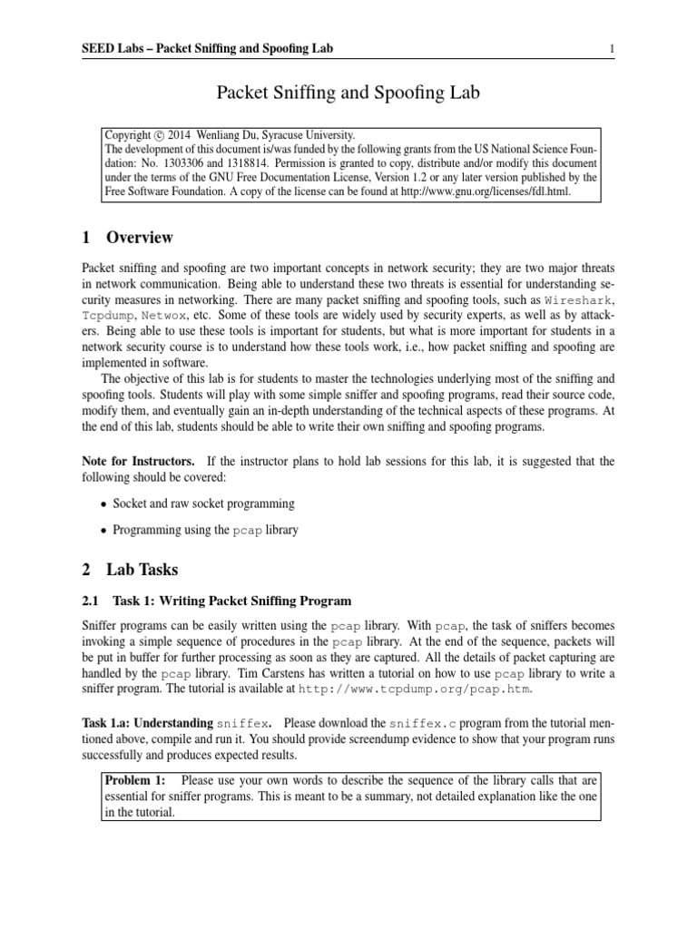Sniffing Spoofing | PDF | Internet Protocols | Network Socket