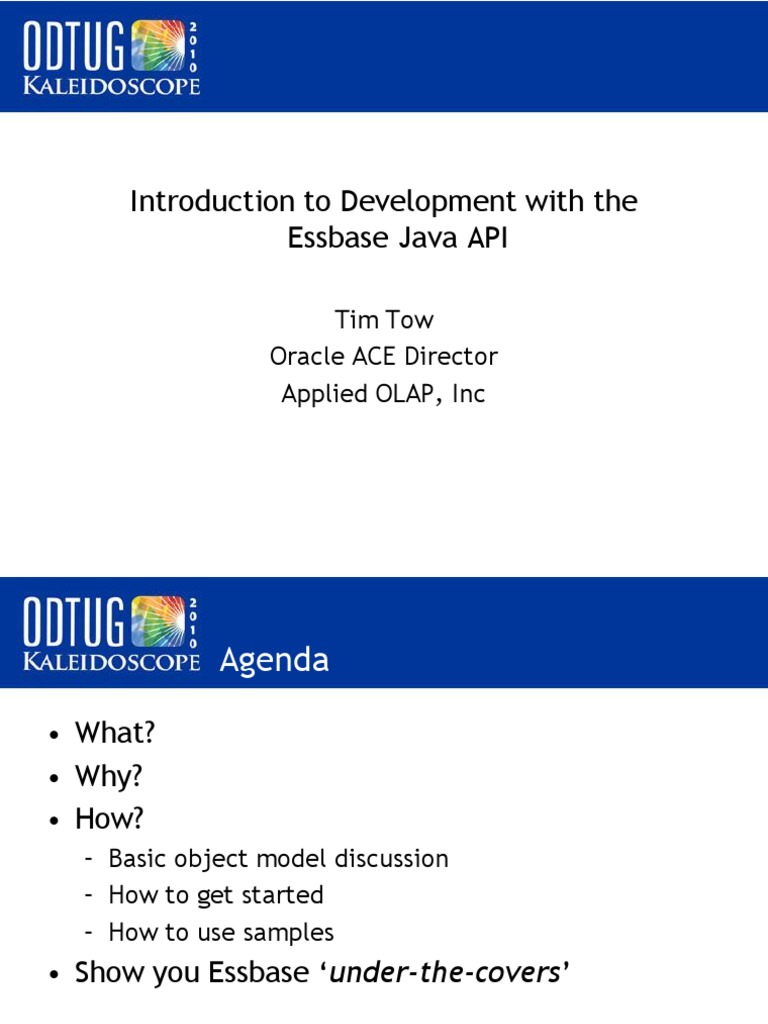 Introduction To Development With The Essbase Java API | Download Free PDF | Java (Programming ...