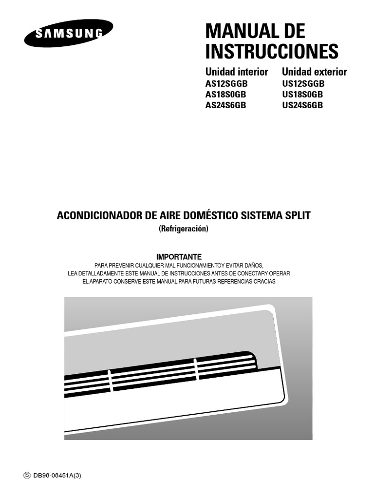 Manual Split Samsung | PDF | Control remoto | Aire acondicionado