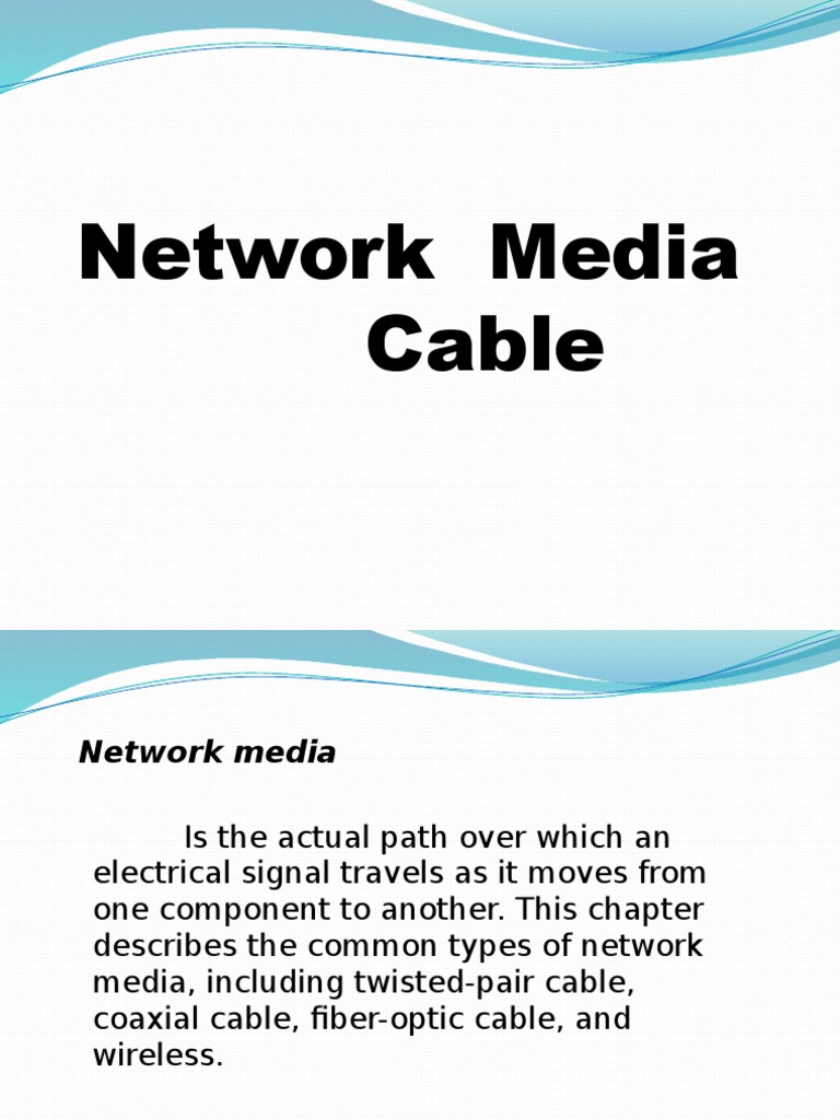 Network Media Cables | PDF | Cable | Telecommunications Equipment