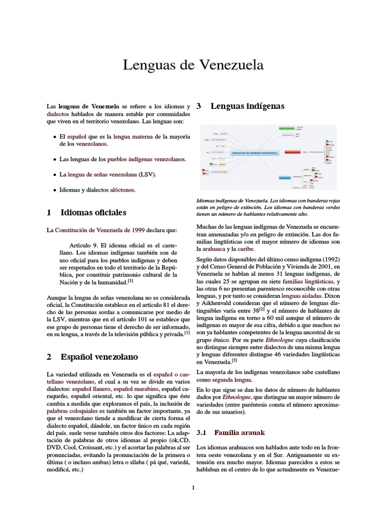 Idiomas y lenguas en Venezuela | PDF | Lengua española | Idiomas