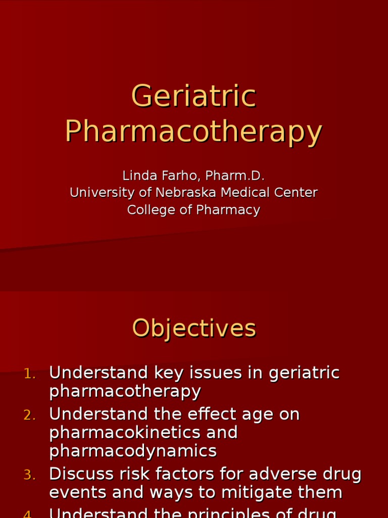 Optimizing Pharmacotherapy for Older Patients: Understanding Age ...